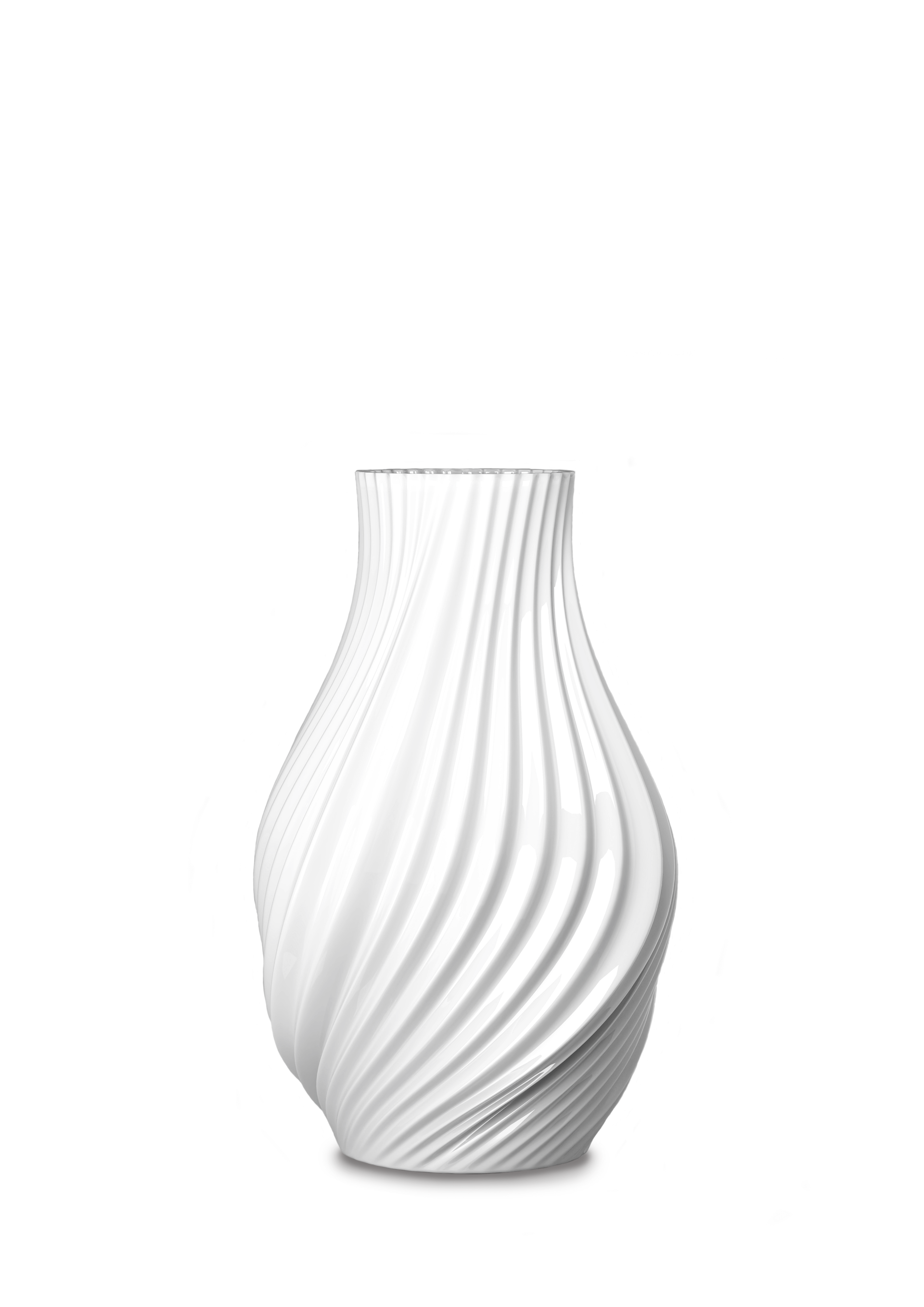 Lyngby Porcelæn Vase H18 cm i Hvit fra serien Twist