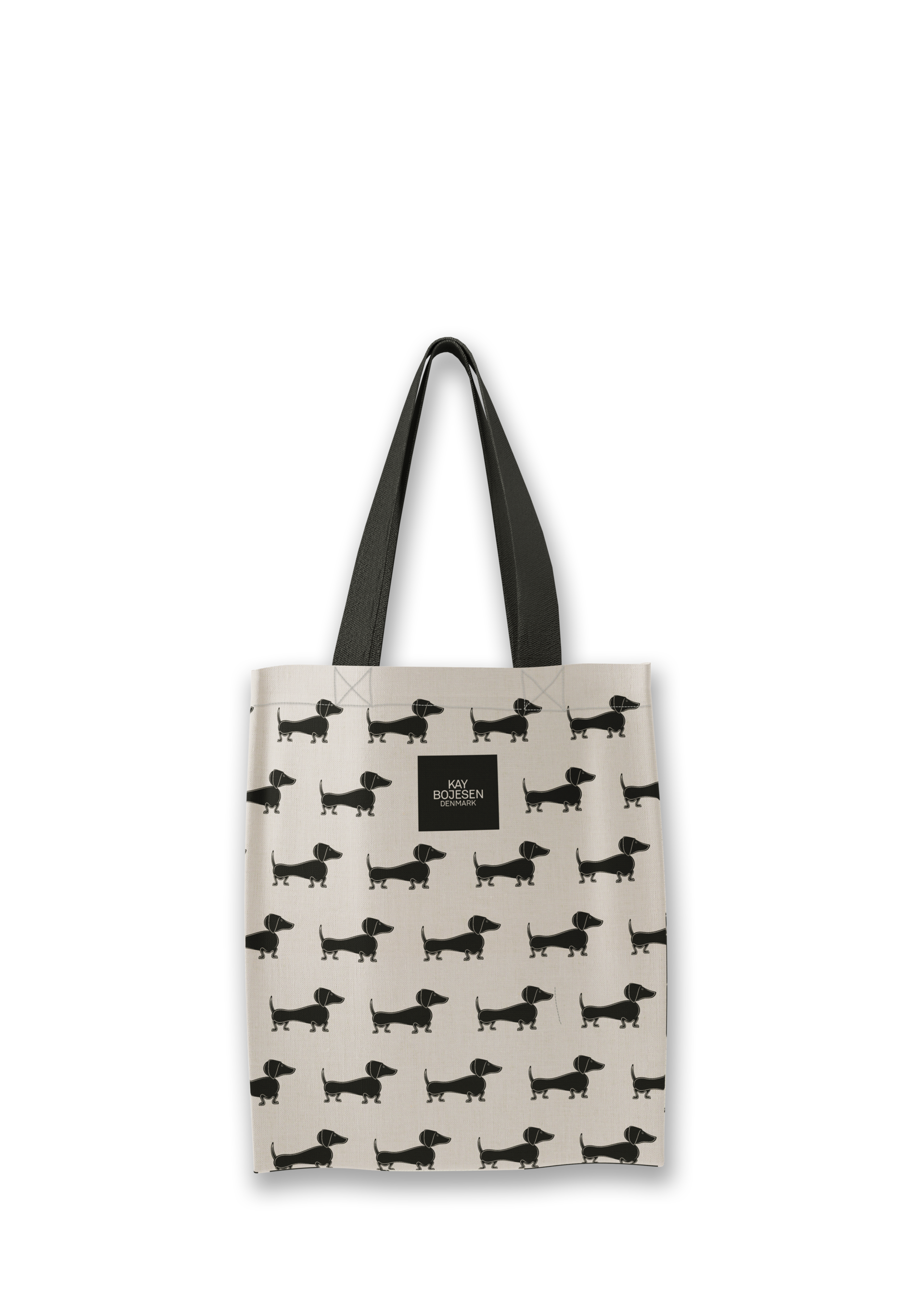 Kay Bojesen Dackel Tote bag 40x45 cm in Schwarz/Weiss