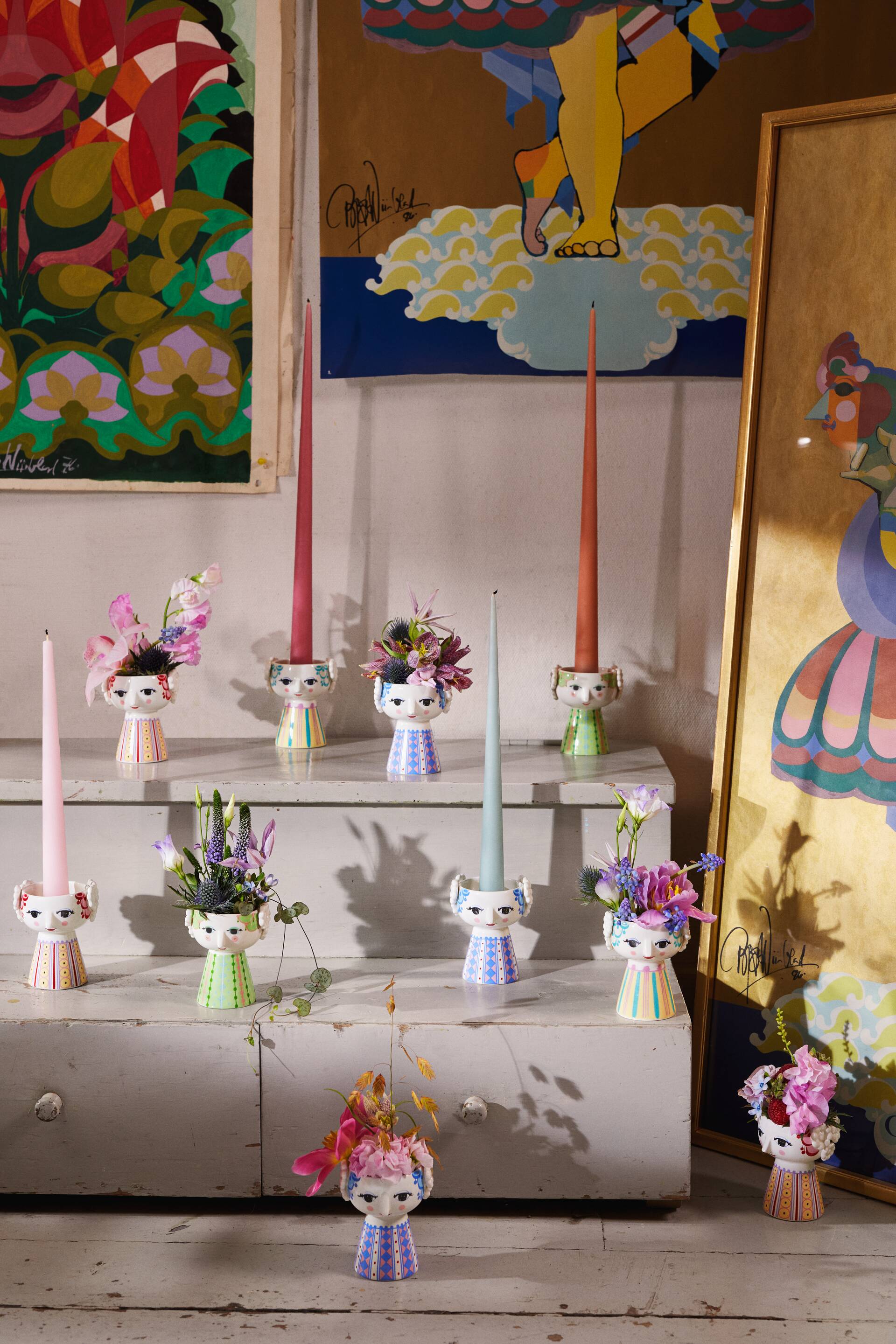 Bjørn Wiinblad vases, flower pot covers, dishes and more